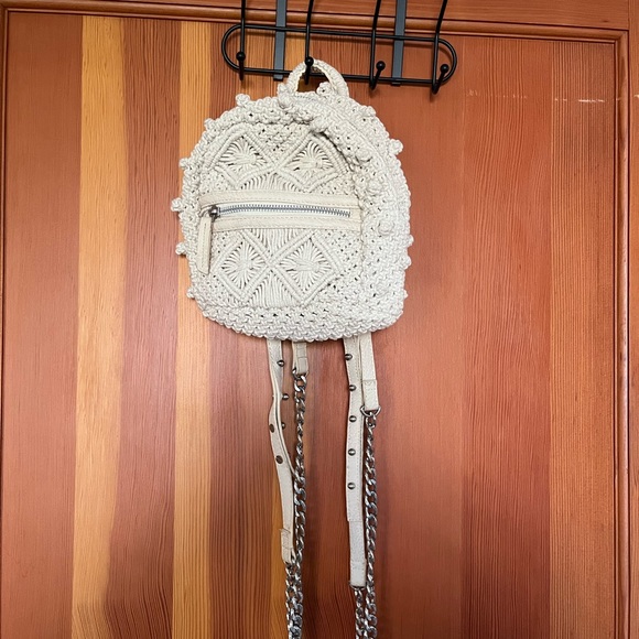 Zara | Bags | Zara Woven Mini Backpack With Rock Studs | Poshmark